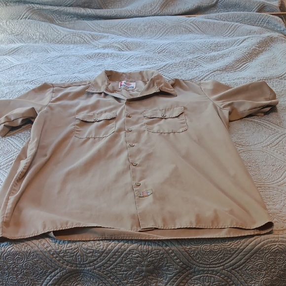 Dickies | Shirts | Dickies Tan Buttonup Work Shirt Xxl | Poshmark